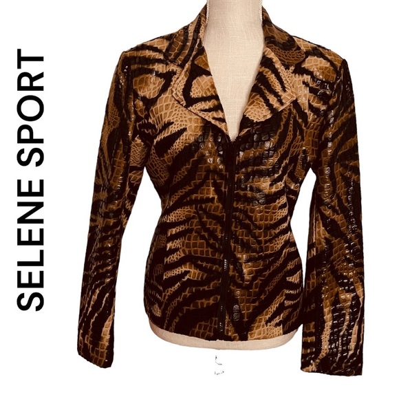 Selene Sport | Jackets & Coats | Selene Sport Brown Black Tiger Stripe ...